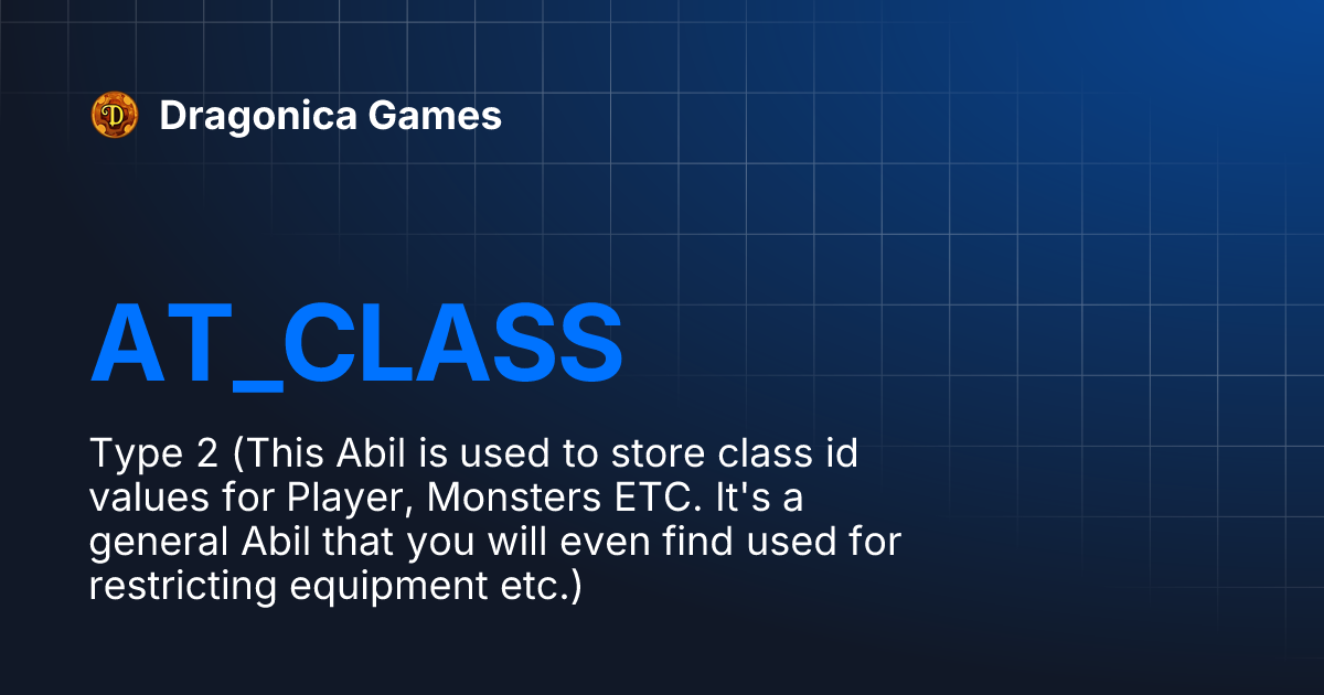 AT_CLASS | Dragonica Games